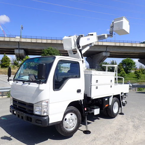 通信工事などにお使いいただけます!H19 イスズエルフ 高所作業車 アイチSK10B 9.7m FRPバケット 全塗装済！(型式:BKG-NKR85AN) | 高所作業車 | 中古トラックを ...