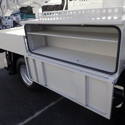 電気工事・通信工事などに！H18 三菱キャンター 高所作業車 アイチSK10B 電工仕様 9.7m FRPバケット 全塗装済 再生中古高所作業車販売 PA-FE73DB 4M50 | 高所作業 ...