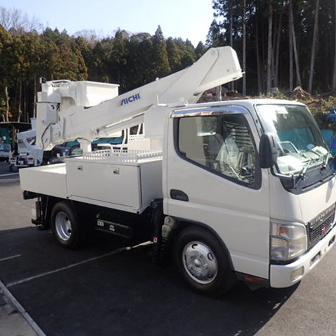 電気工事・通信工事などに！H18 三菱キャンター 高所作業車 アイチSK10B 電工仕様 9.7m FRPバケット 全塗装済 再生中古高所作業車販売 PA-FE73DB 4M50 | 高所作業 ...