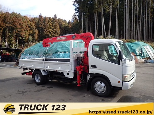 H18 ヒノデュトロ 2.95t ワイドロング 4段クレーン ラジコン フックイン リヤジャッキ ワイドアウトリガ ユニック URU294 荷台L381 AT車【3トンベースの4段ユニック ...