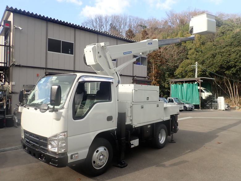 H23年 いすゞエルフ 高所作業車 9.9m アイチSH10A FRPバケット ワンピンレバー/電気工事 通信工事 各種メンテナンス | 高所作業車 | 中古トラックを探す | 大阪の再生中古 ...